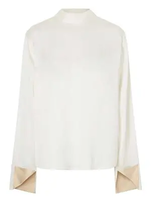Stella McCartney STELLA MCCARTNEY Tie-Detailed Satin Blouse Ivory