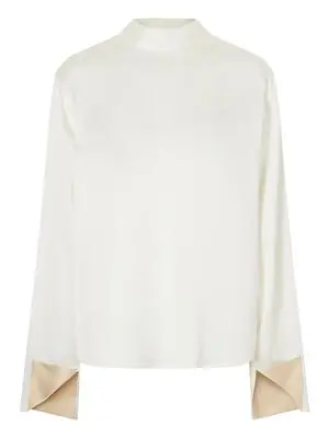 Stella McCartney Tie-detailed Satin Blouse - Neutrals