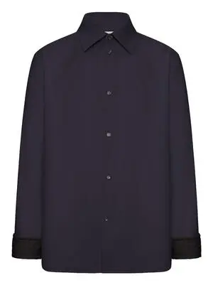 Bottega Veneta Cotton Gabardine Overshirt - Blue