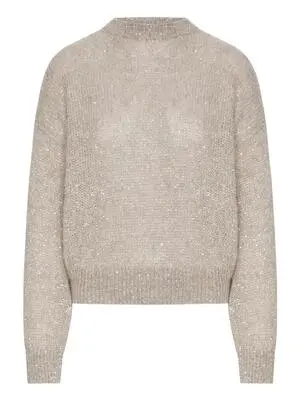 Brunello Cucinelli Lurex Yarn Sweater With Sequins - Multicolor