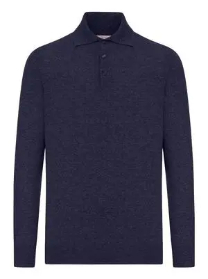 Brunello Cucinelli Cashmere Polo Style Sweater - Blue