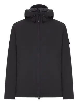 Stone Island Technical Hooded Zip-up Jacket - Black