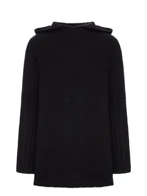 Rick Owens RICK OWENS Oversized Hooded Sweater In Cashmere And Silk Blend Black