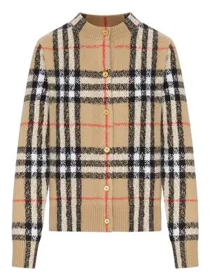 Burberry Check Knit Cardigan With Buttons - Multicolor