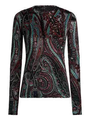 Etro Etro Women Jacquard Chenille Sweater With Paisley Pattern Multicolor