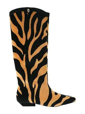 Kurt Geiger Westbury Leopard-print Velvet Knee-high Boots - Other