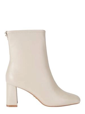 Carvela Rometta Heeled Leather Ankle Boots - Bone