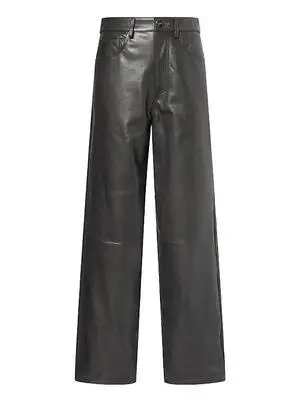 ROHE FRAMES Bruun Wide-leg Leather Trousers - Anthracite
