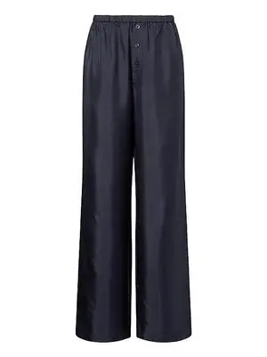 ROHE FRAMES Wide-leg Silk Trousers - Night