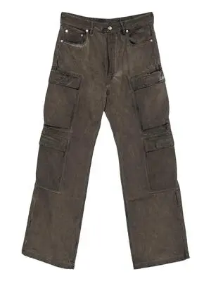 Rick Owens Double Cargo Denim Jeans 'dust - Brown