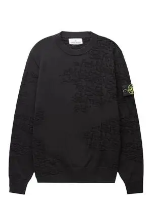 Stone Island Compass Motif Crewneck Jumper - Black