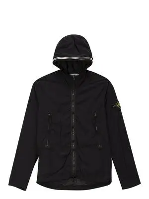 Stone Island Garment Dyed Hooded Jacket - Black