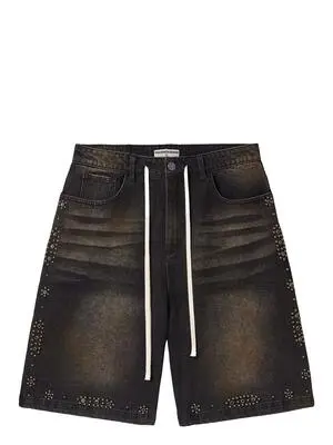 VALE FOREVER Forged Denim Shorts - Black