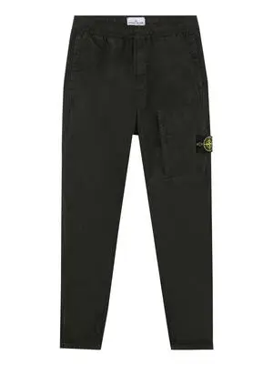 Stone Island Compass-badge Tapered Leg Trousers - Black