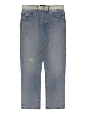 PURPLE BRAND Basalt Distressed Straight-leg Jeans 'light Indigo - Blue