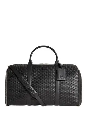 Kith For Bmw Leather Travel Garment Duffle Bag - Black