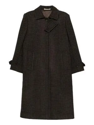 Tagliatore Bethany Wool Coat Houndstooth Pattern - Brown