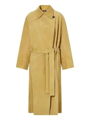 Stouls Wyatt Belted Corduroy Suede Coat - Mustard