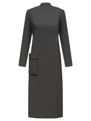 DI STAVNITSER Safari Wool Midi Dress - Grey