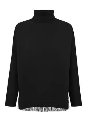 DI STAVNITSER Fringe Cashmere-wool Top - Black