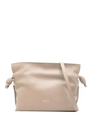 Loewe Loewe Flamenco Mini Leather Clutch Beige