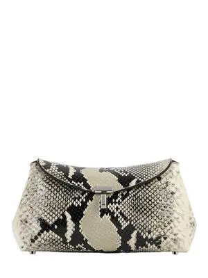 TOTEME Mini T-lock -embossed Leather Clutch - Python