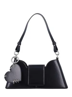 JUSTINE CLENQUET Marla Geometric Leather Handbag With Heart Charm, 14 Cm X 32 Cm X 7 Cm - Nero