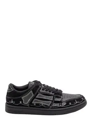 Amiri Western Skeleton Low-top Leather Sneakers - Black