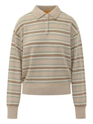 Guest In Residence GUEST IN RESIDENCE Cashmere Striped Polo Sandstone Combo