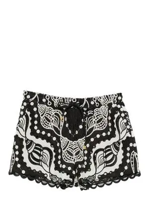 Farm Rio FARM RIO Embroidered Mini Shorts Nero