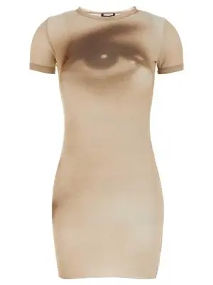 JEAN PAUL GAULTIER Jean Paul Gaultier Printed Tulle Mini Dress