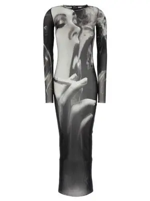 JEAN PAUL GAULTIER JEAN PAUL GAULTIER Printed Tulle Mini Dress