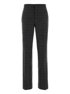 Moschino Embroidered Virgin Wool Pants For - Checked