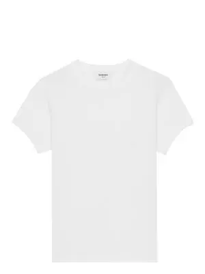 SAINT LAURENT SAINT LAURENT Fitted Crewneck T-Shirt With Embroidered Logo