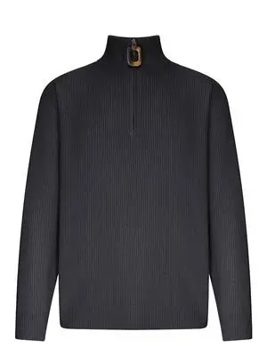 JW Anderson J.w.anderson Ribbed Sweater With High Neck And Zip - Multicolor