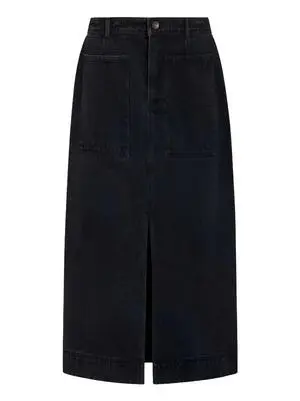 MARIE OLIVER Marie Oliver Leighton Front-Slit Midi Skirt Grey