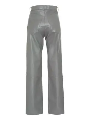 DANCASSAB Ruth Leather Straight Trousers - Grey