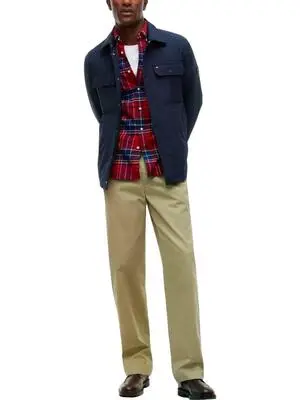 Tommy Hilfiger Padded Logo-patch Shirt Jacket - Blue