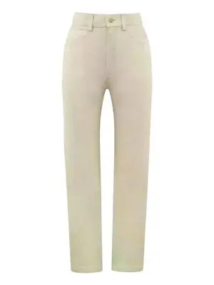 DANCASSAB Amira Straight-leg Suede Trousers - Neutrals