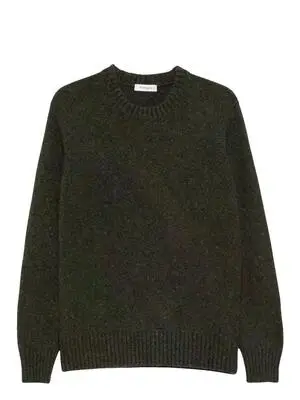 KANGRA Flecked-knit Crew-neck Sweater - Green