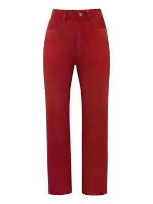 DANCASSAB Amira Straight-leg Suede Trousers - Red