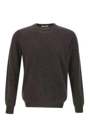 KANGRA Crew-neck Virgin Wool Sweater - Brown