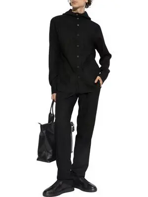 Kiton Hooded Long-sleeve Shirt - Black