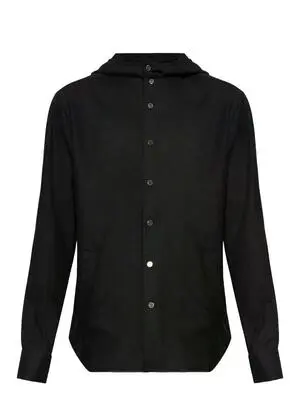 Kiton Hooded Long-sleeve Shirt - Black