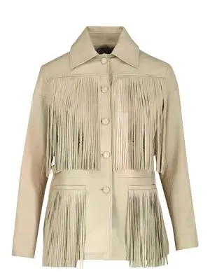 DANCASSAB Dixie Fringed Leather Jacket - Neutrals