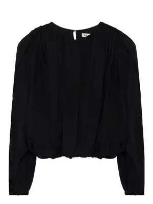 Simkhai Frida Draped Long-sleeve Top Black