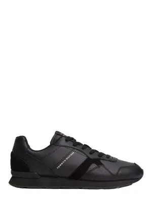 Tommy Hilfiger Logo-print Panelled Low-top Sneakers - Black