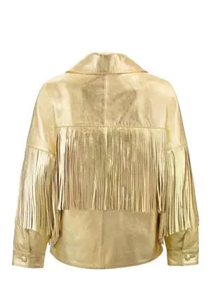 DANCASSAB Taylor Leather Fringed Jacket - Gold