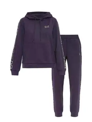 EA7 Logo-print Hooded Tracksuit - Purple