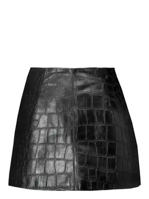 DANCASSAB Tecovas Textured Leather Mini Skirt
